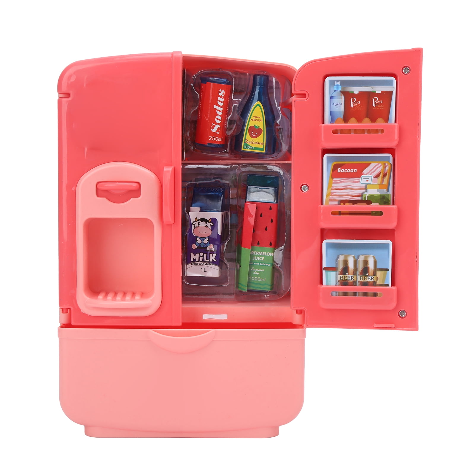 Toy Refrigerator Fridge for Kids,Dollhouse Furniture,Kitchen Playset ...