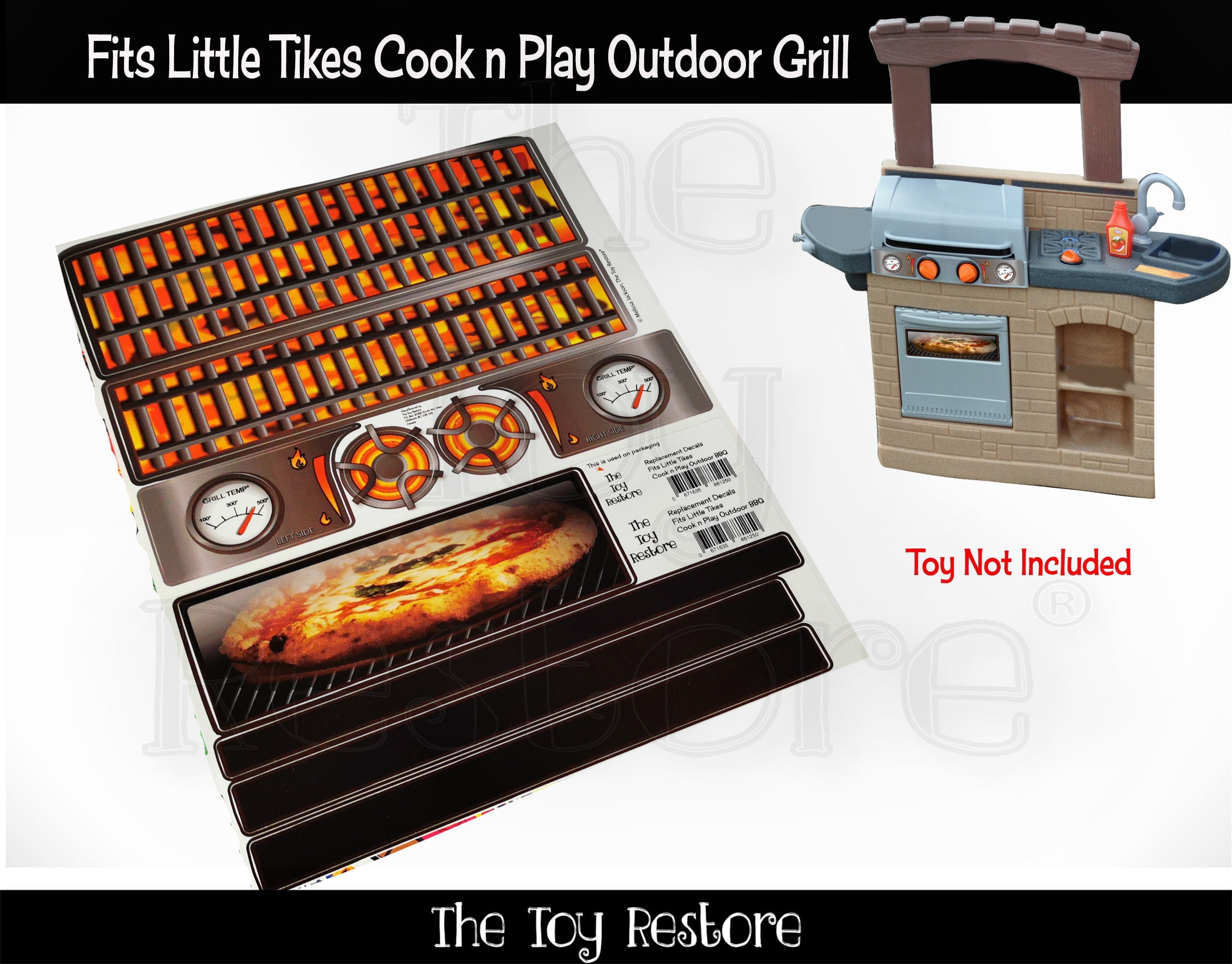 Toy Restore Replacement Stickers fits Little Tikes Cook 'n Play BBQ ...