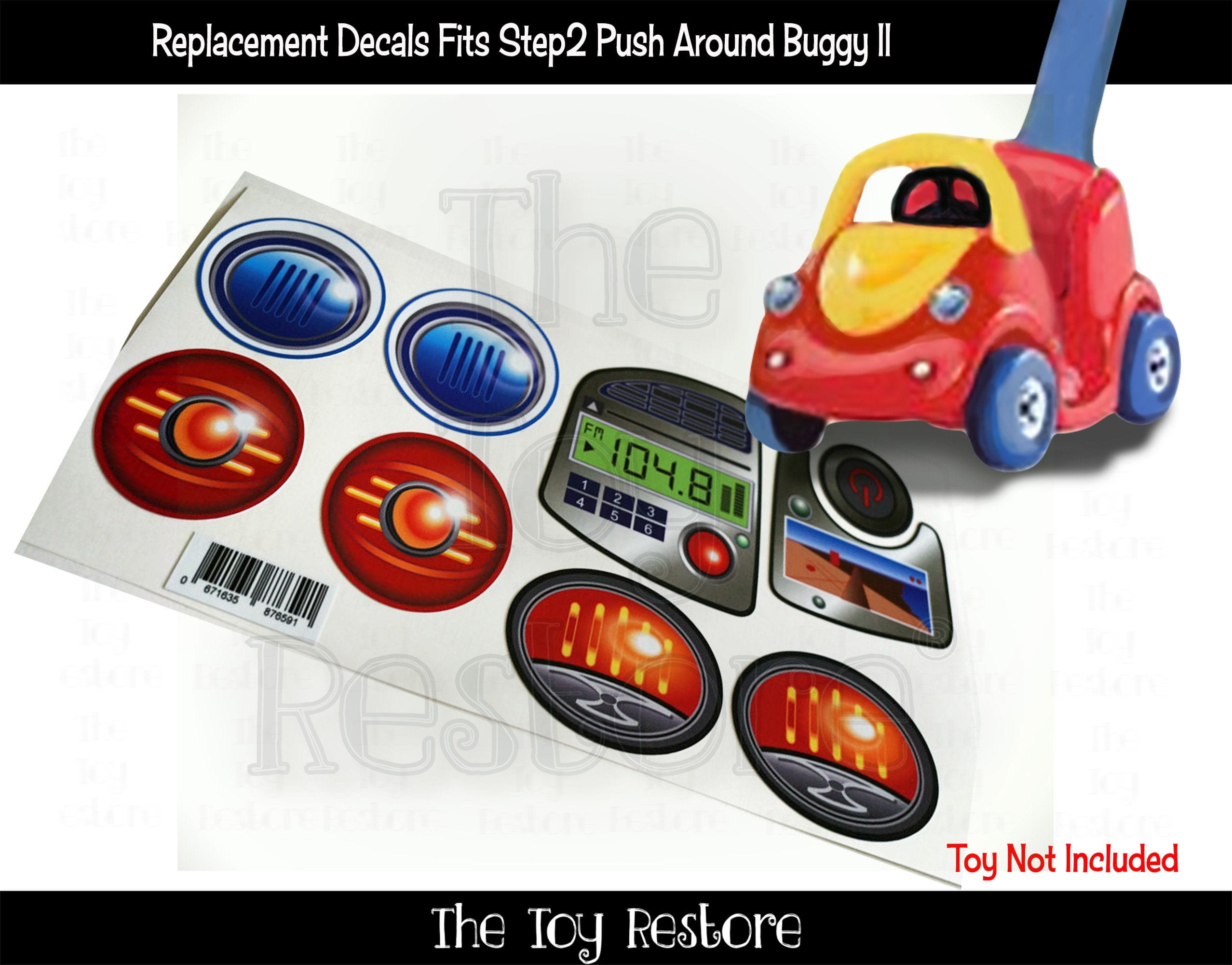 Toy Restore Replacement Stickers fits Step 2 Push Around Buggy 2 Car ...