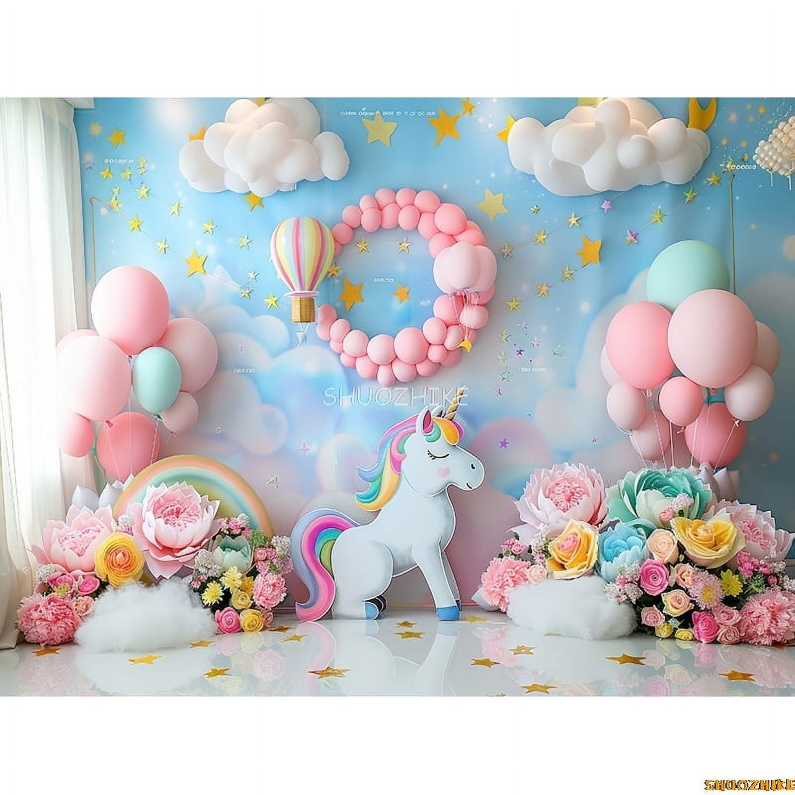 Toy Room Unicorn Balloons Door Photography Backdrops Lighthouse Cloud ...