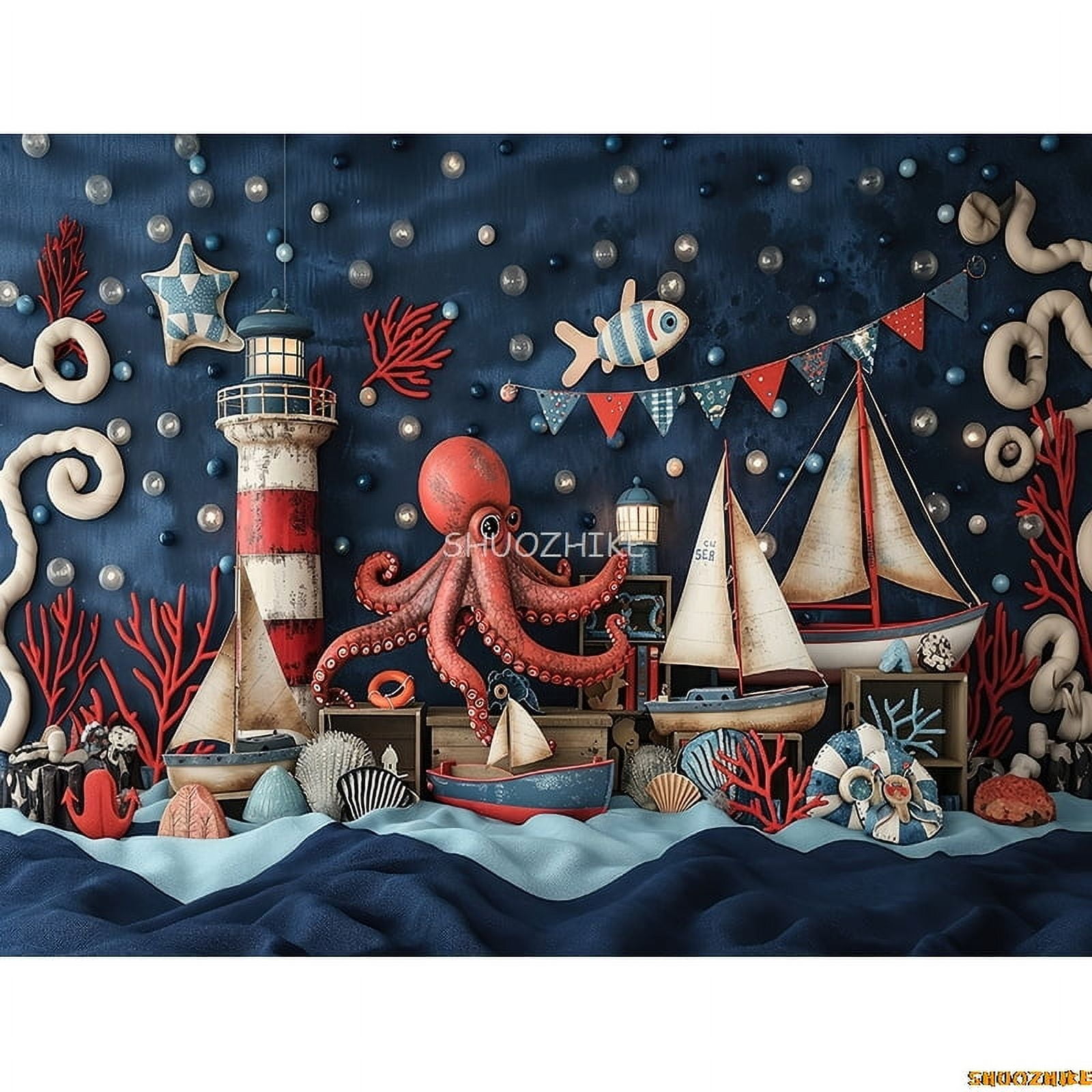 Toy Room Unicorn Balloons Door Photography Backdrops Lighthouse Cloud ...