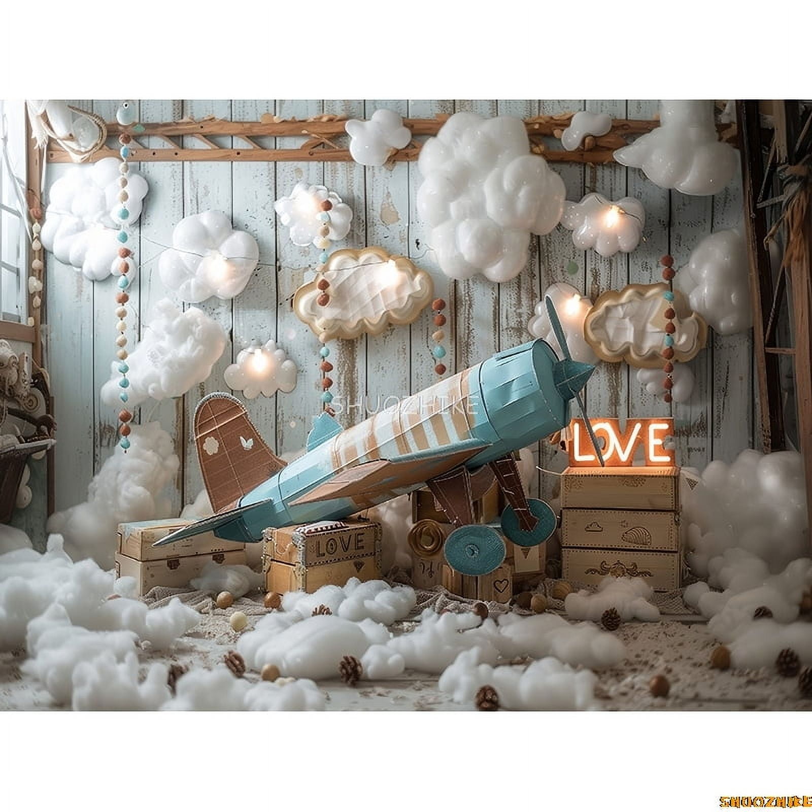 Toy Room Unicorn Balloons Door Photography Backdrops Lighthouse Cloud ...