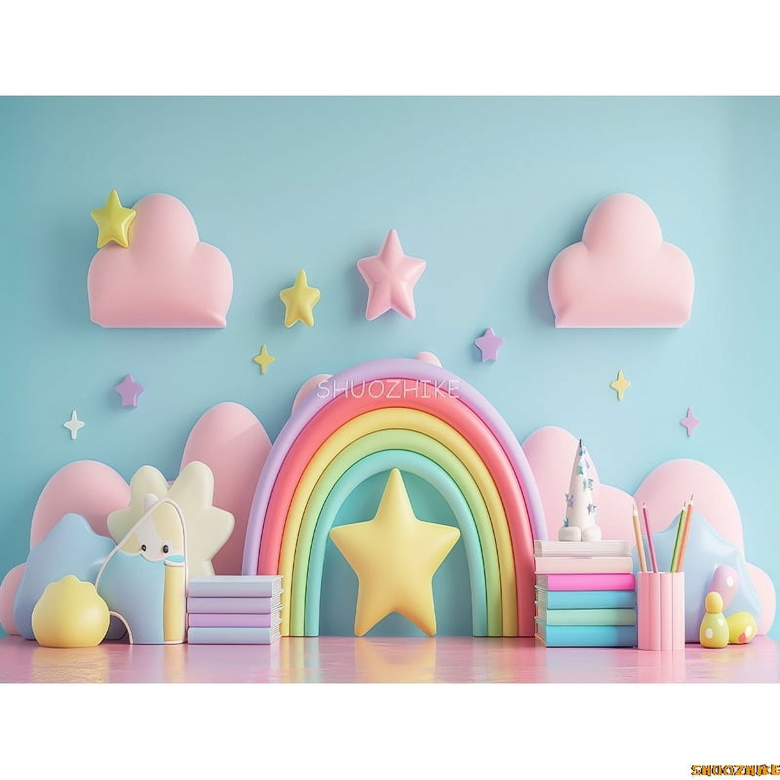Toy Room Unicorn Balloons Door Photography Backdrops Lighthouse Cloud ...