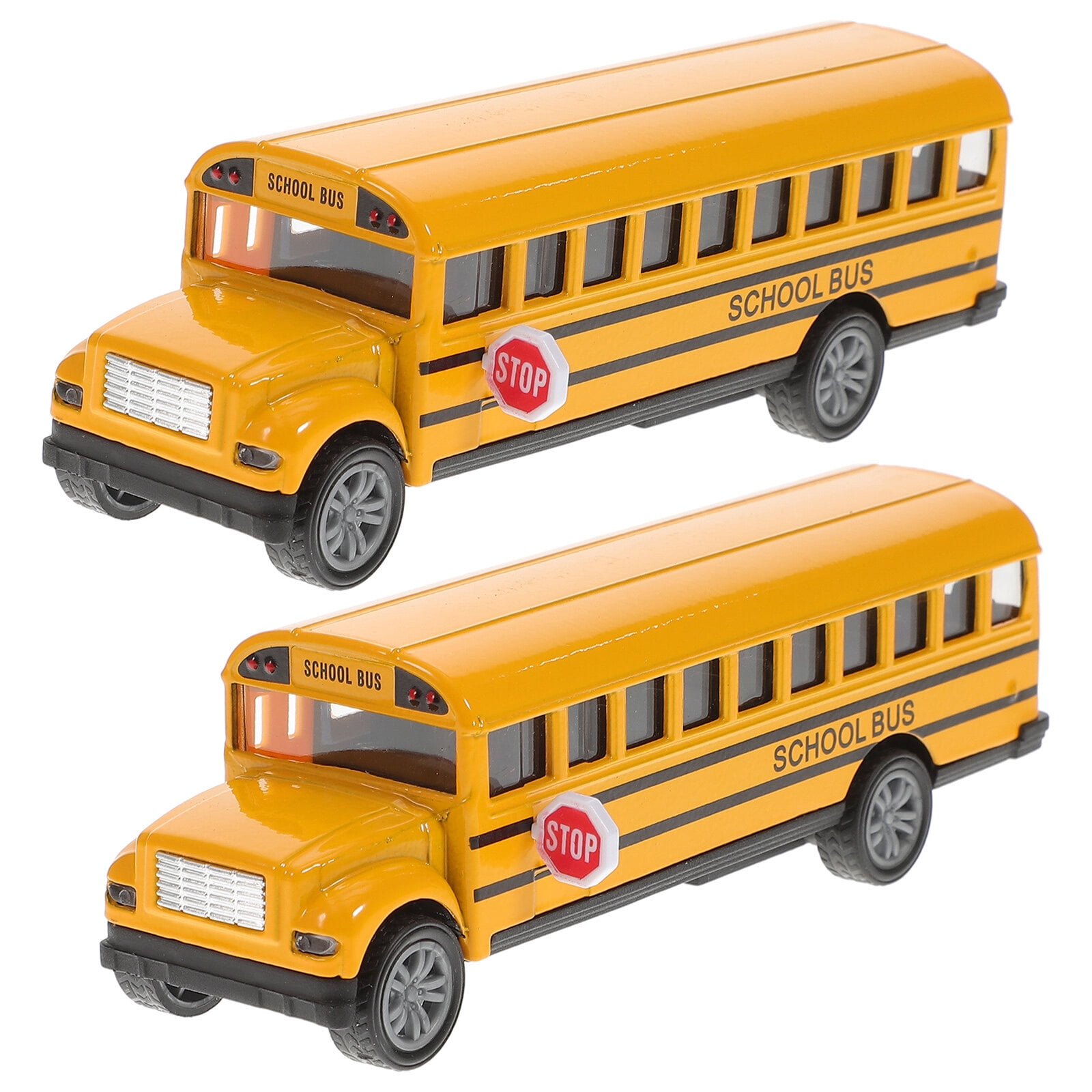 Toy School Bus, 2pcs Pull Back School Bus Metal Toy Vehicles School Bus ...