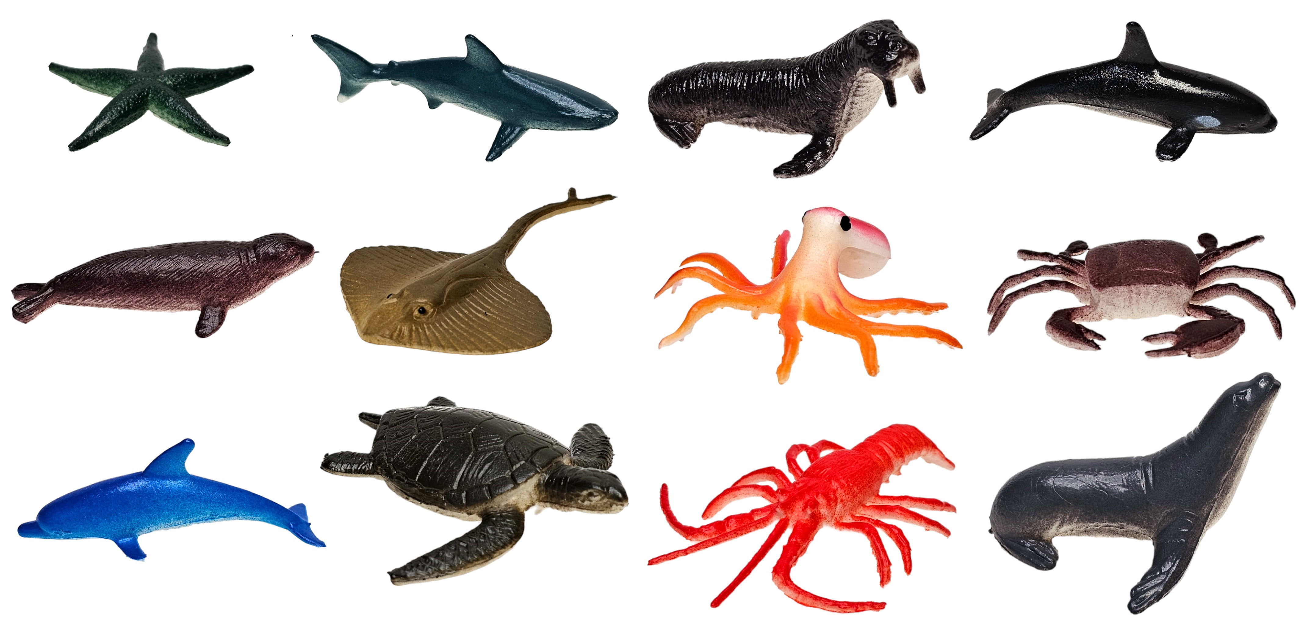 Toy Sea Animals (12 Pack) Assorted styles. Miniature Sea Animals, Party ...