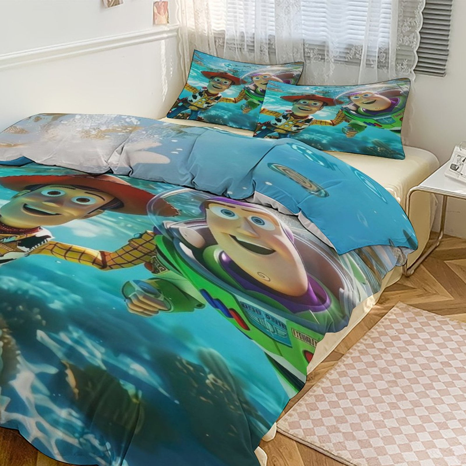 Toy Sto-ry Bedding Set Anime Three-piece for Boys Girls Teens King Toy ...