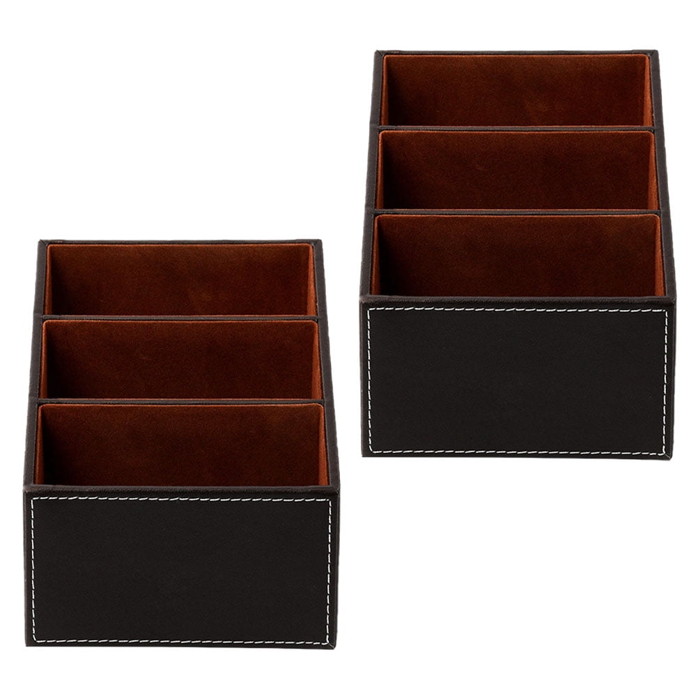 Toy Storage Boxes Leather Lipstick Holder Tv Remote Drawer Tray Pet ...