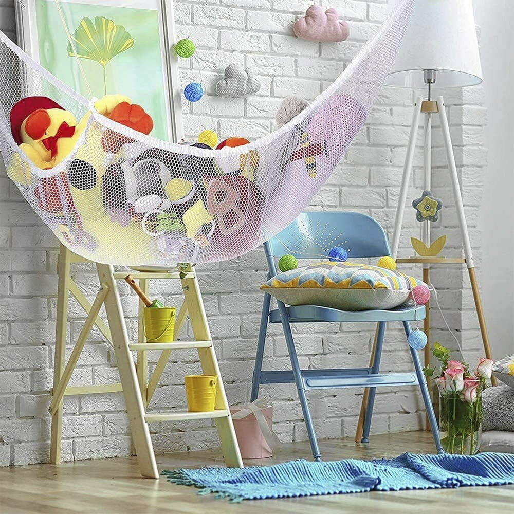 Toy Storage Hammock for Stuffed Animals Teddies, Mesh Toys Holder Net ...