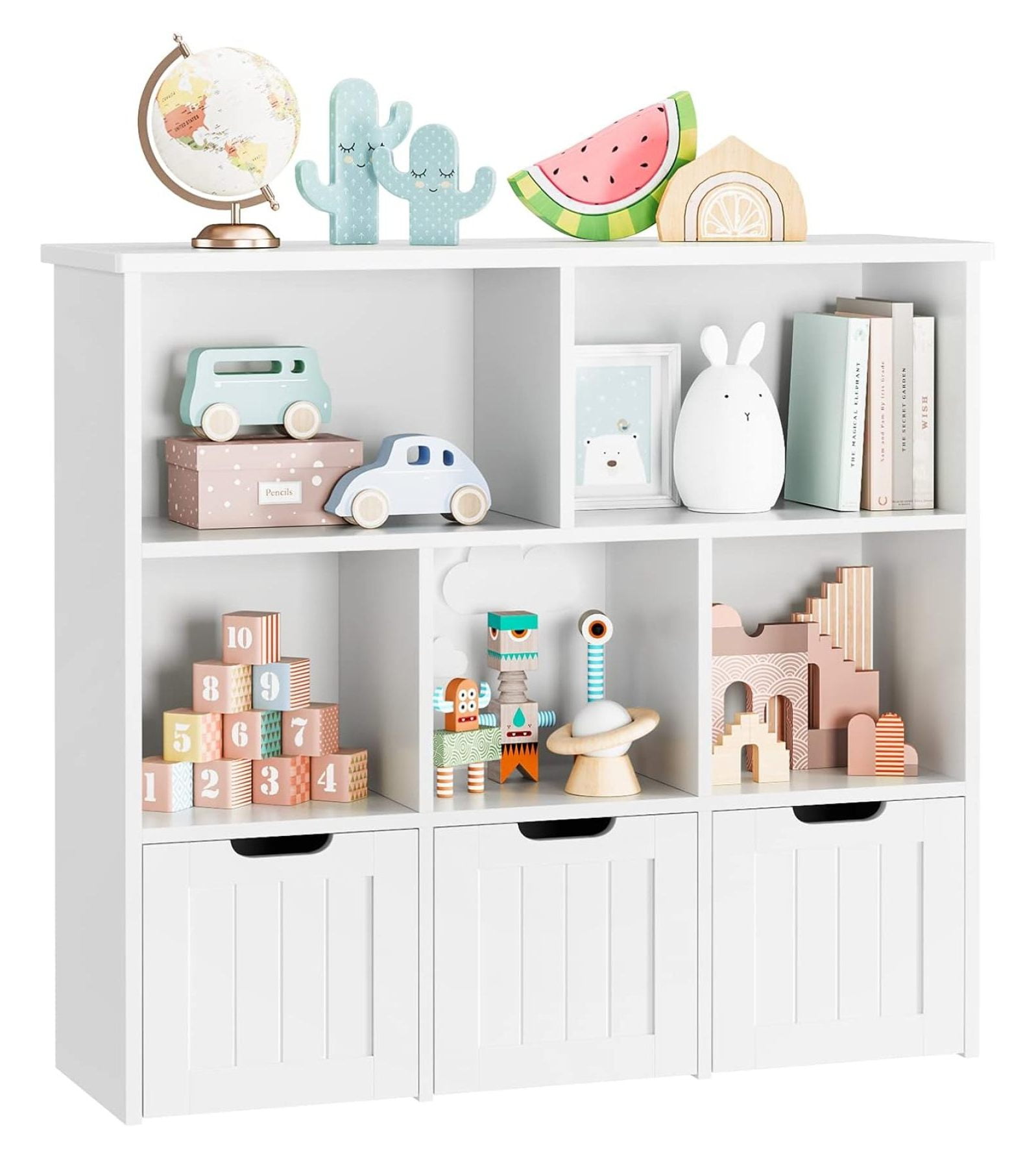 Toy Storage Organizer with 3 Movable Drawers, Toy Organizer with Hidden ...