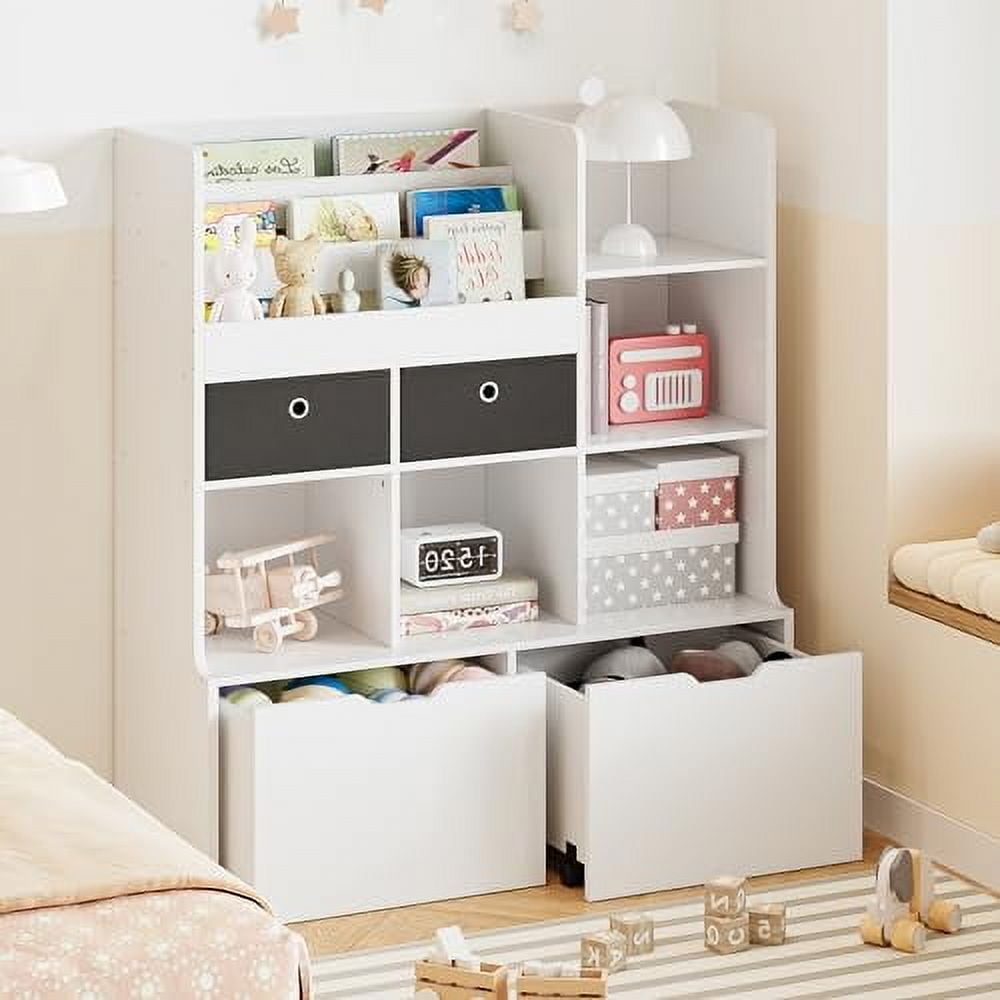 Toy Storage Organizer 47.8in Kids Bookshelf with Drawers Modern ...