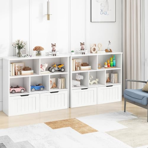 Toy Storage Organizer with Bookshelf, Large Toy Organizers and 2 ...