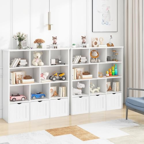 Toy Storage Organizer with Bookshelf, Large Toy Organizers and 3 ...