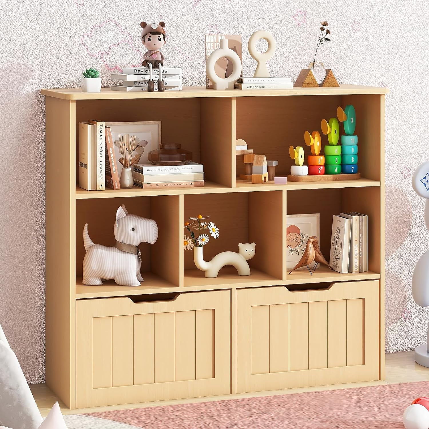 Toy Storage Organizer with Bookshelf Large Toy Organizers and Storage 2 ...