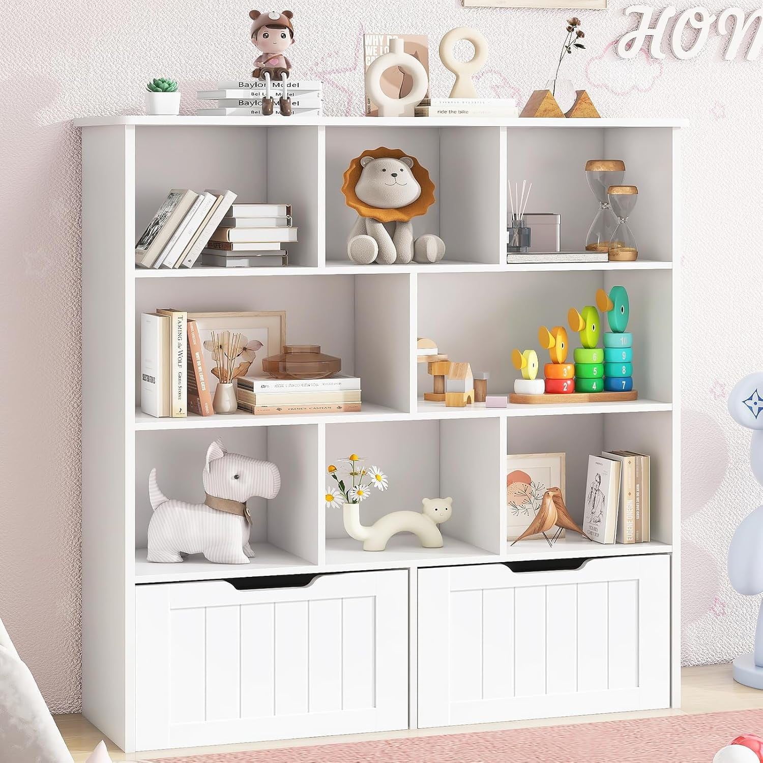 Toy Storage Organizer with Bookshelf, Large Toy Organizers and 2 ...