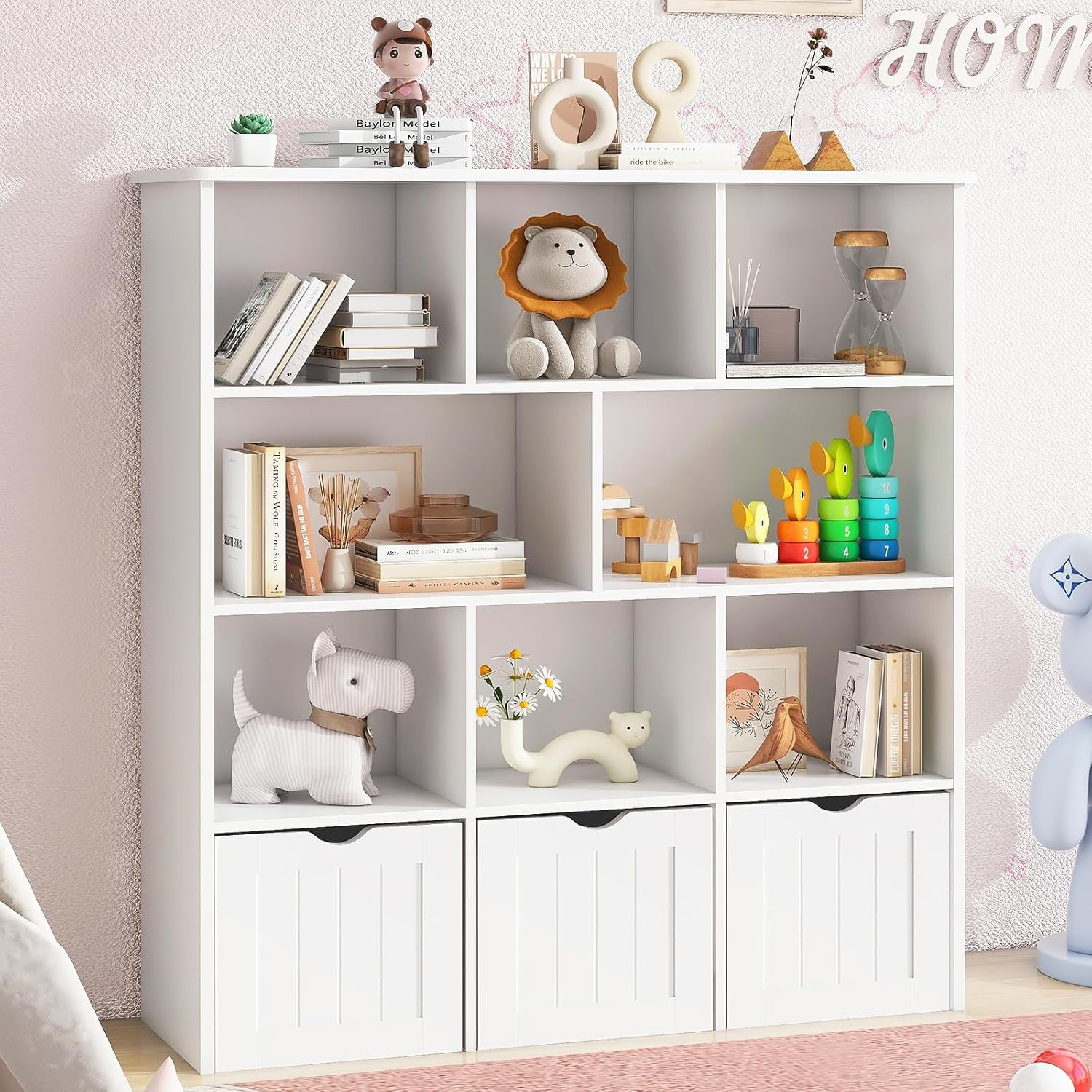 Toy Storage Organizer with Bookshelf, Large Toy Organizers and Storage ...