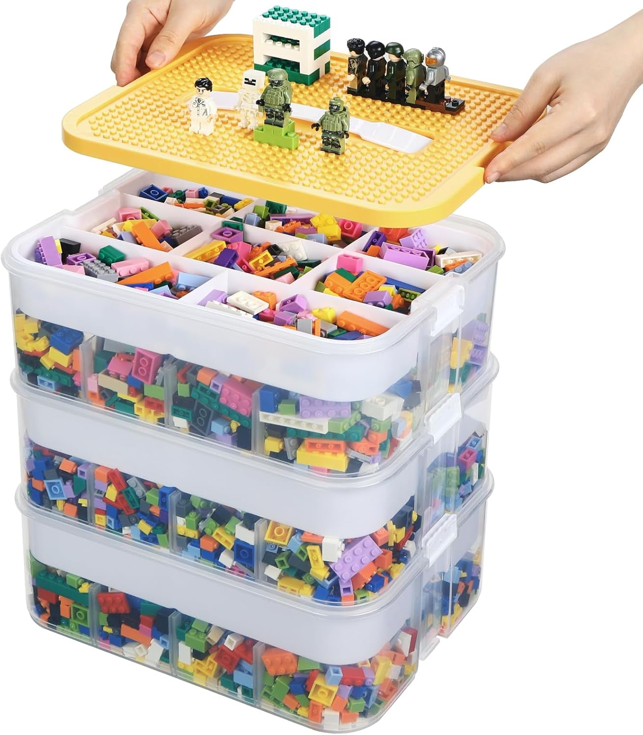 Toy Storage Organizer for Stackable Organizer Bins with Compartments ...