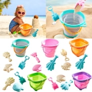 Glittery Plastic Beach Pails with Shovels 7 inches for Kids Sand Castle ...