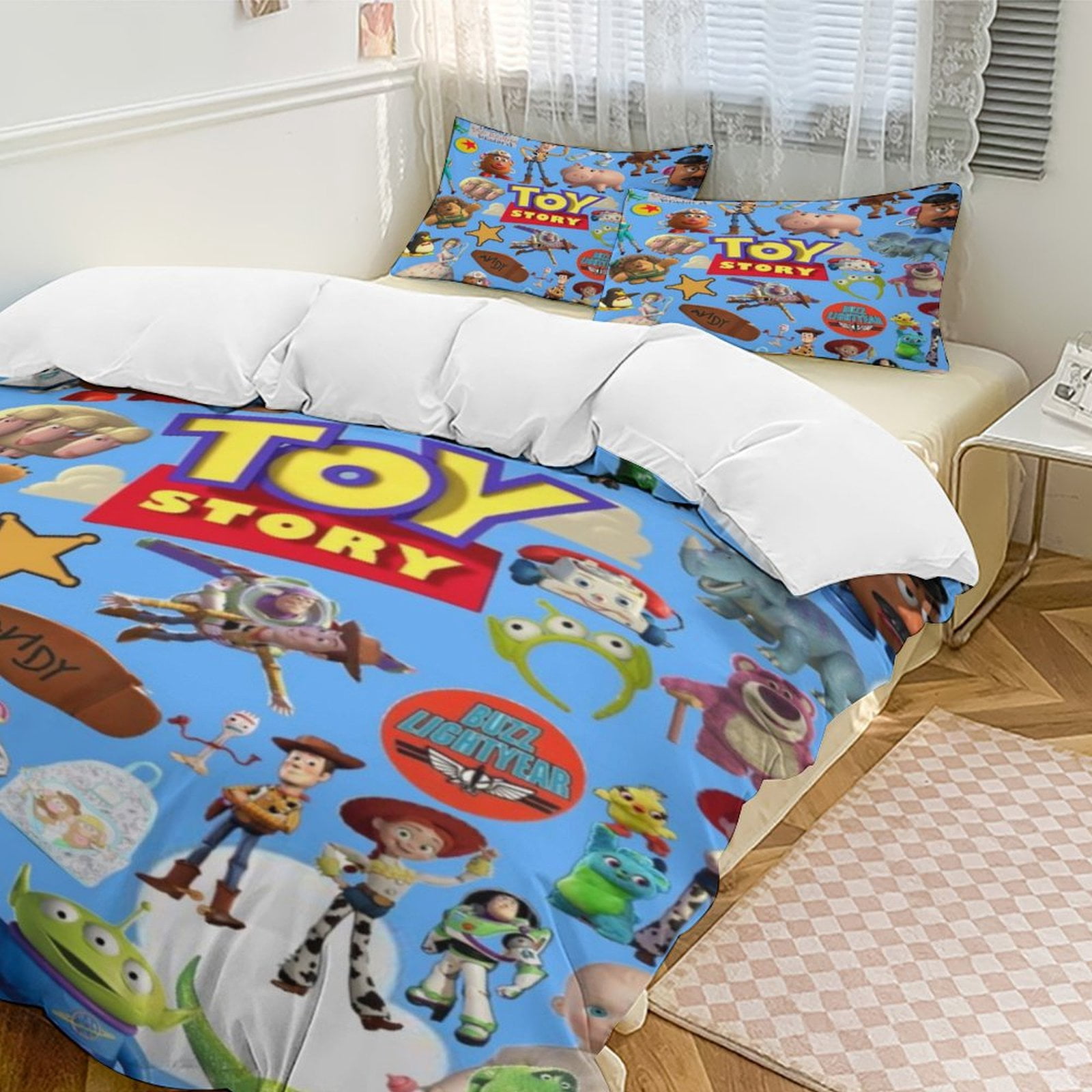 Toy Story 3 Piece Bedding Set Cartoon Comforter Set Cute Duvet Cover ...