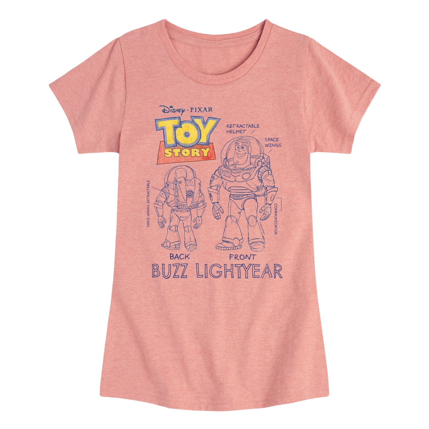 Toy Story 4 - Buzz Sketches - Toddler & Youth Girls Short Sleeve ...