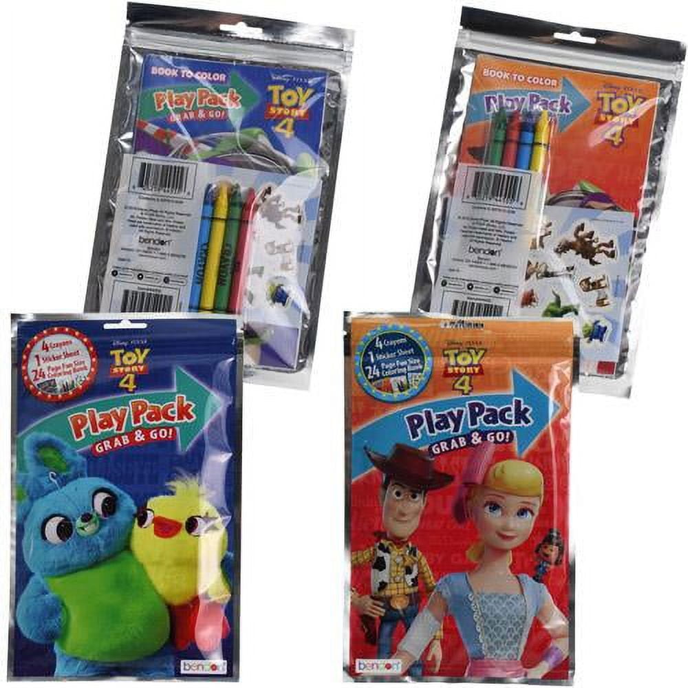 Toy Story 4 Crayon, Sticker & Coloring Paper Grab n Go Play Pack Bulk ...