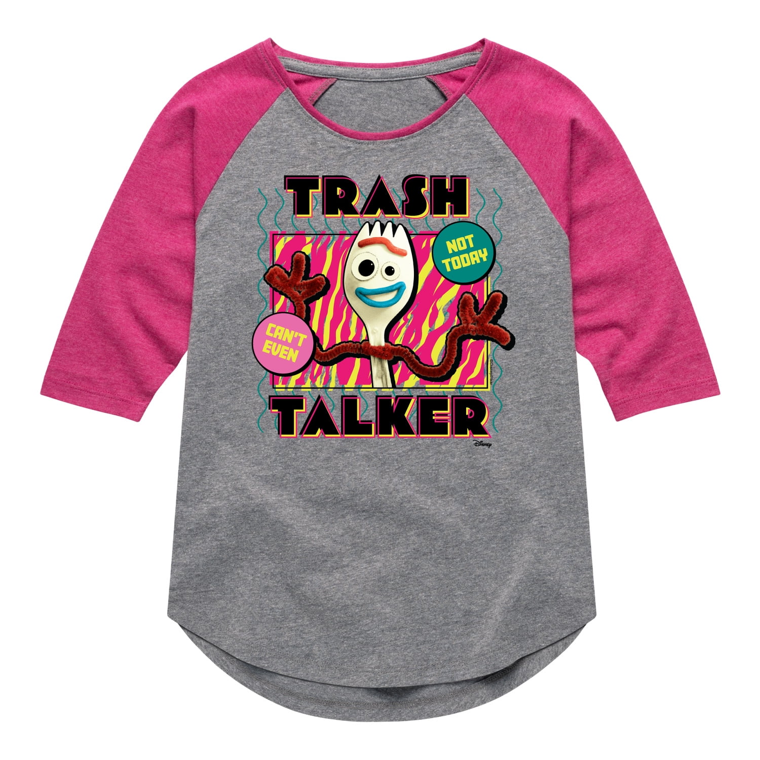 Toy Story 4 - Forky Trash Talker - Toddler & Youth Girls Raglan Graphic ...