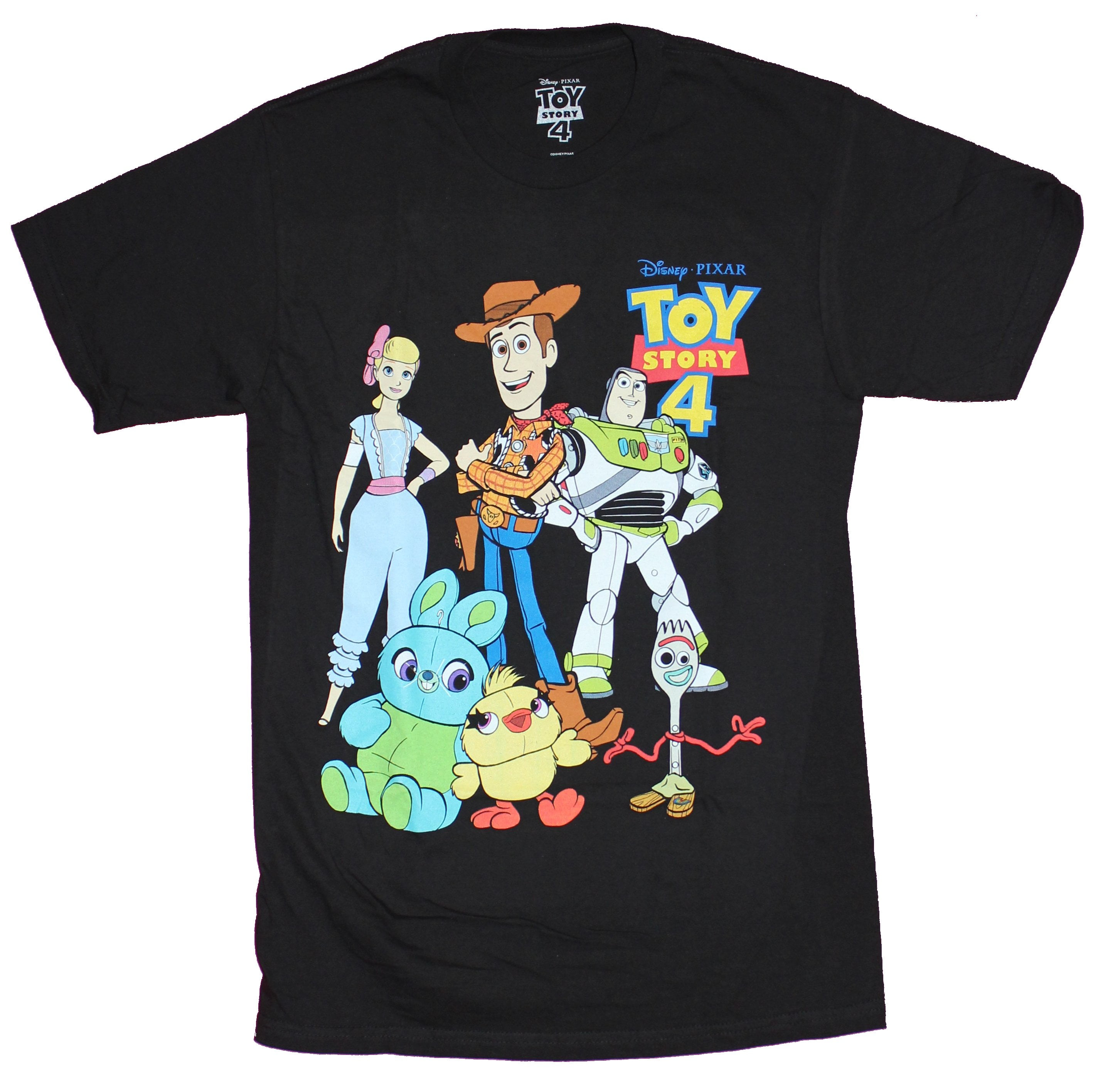Toy Story 4 Mens T-Shirt - Buzz Bo & Woody Tall with Other Littles ...