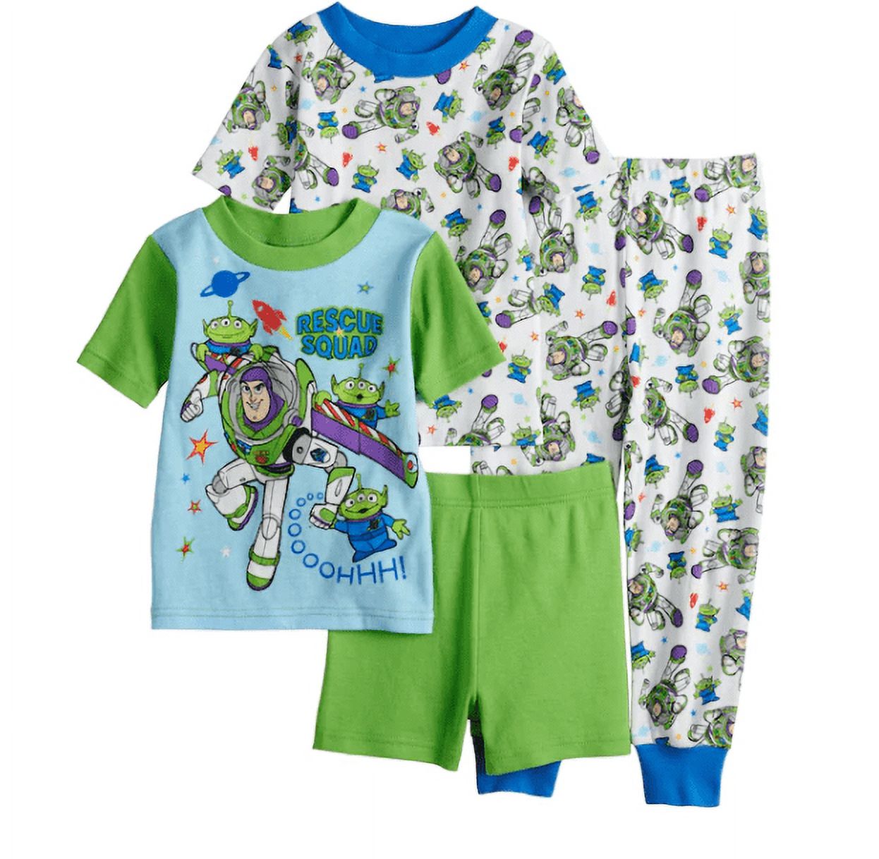 Toy Story 4 Toddler Boys Snug Fit Cotton Short Sleeve Pajamas, 4-Piece ...