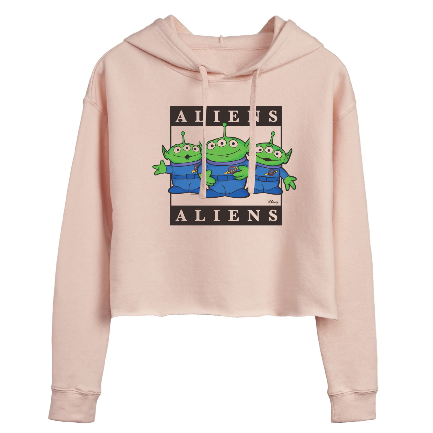 Toy Story 4 - Type Block Aliens - Juniors Cropped Pullover Hoodie ...