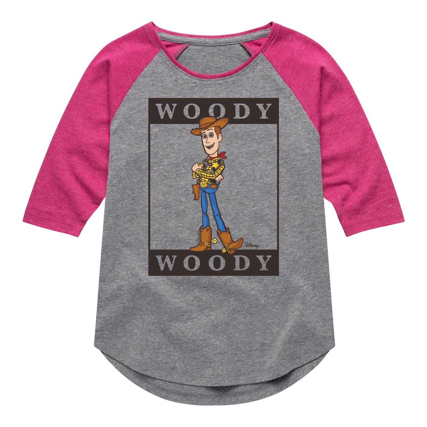 Toy Story 4 - Type Block Woody - Toddler & Youth Girls Raglan Graphic T ...