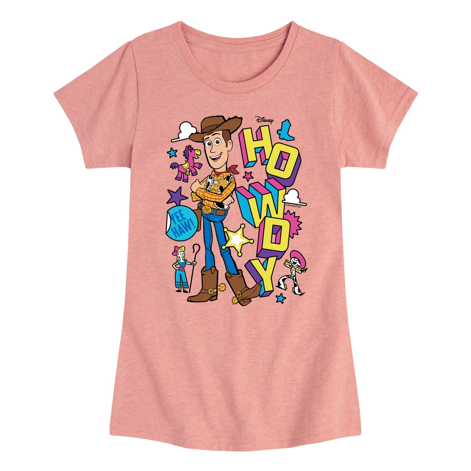 Toy Story 4 - Woody Howdy - Toddler & Youth Girls Short Sleeve Graphic ...