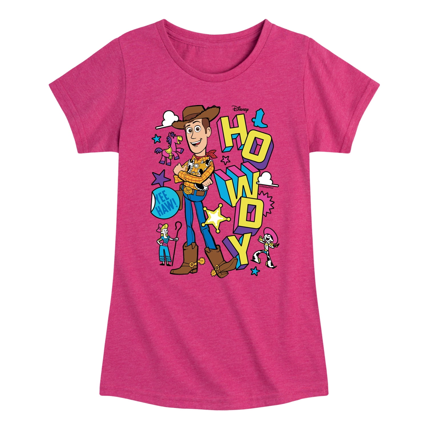 Toy Story 4 - Woody Howdy - Toddler & Youth Girls Short Sleeve Graphic ...