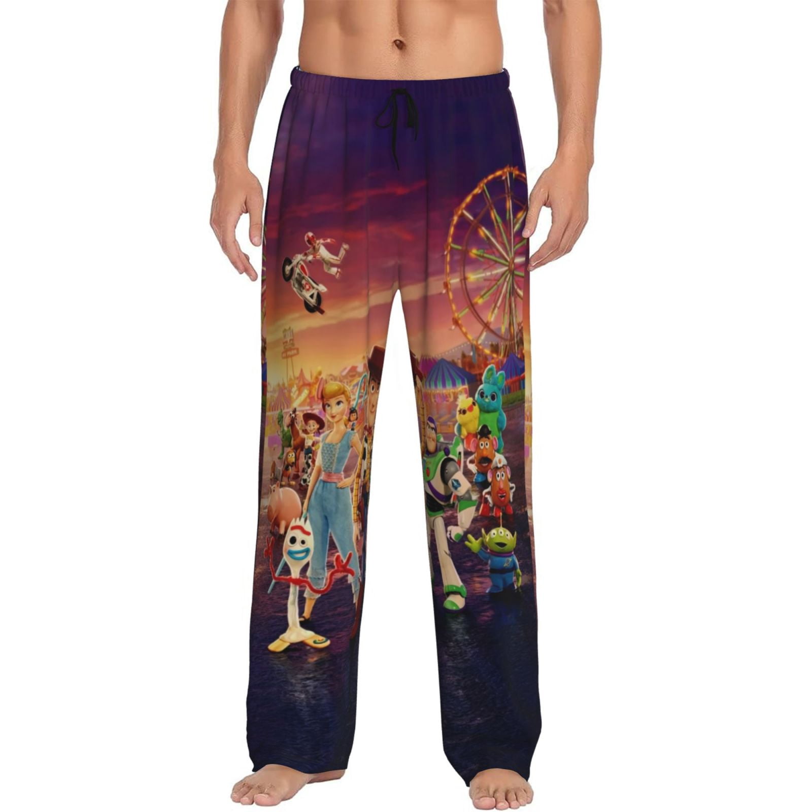 Toy Story Anime Cartoon All-Over Print Men'S Black Pajama Pants ...