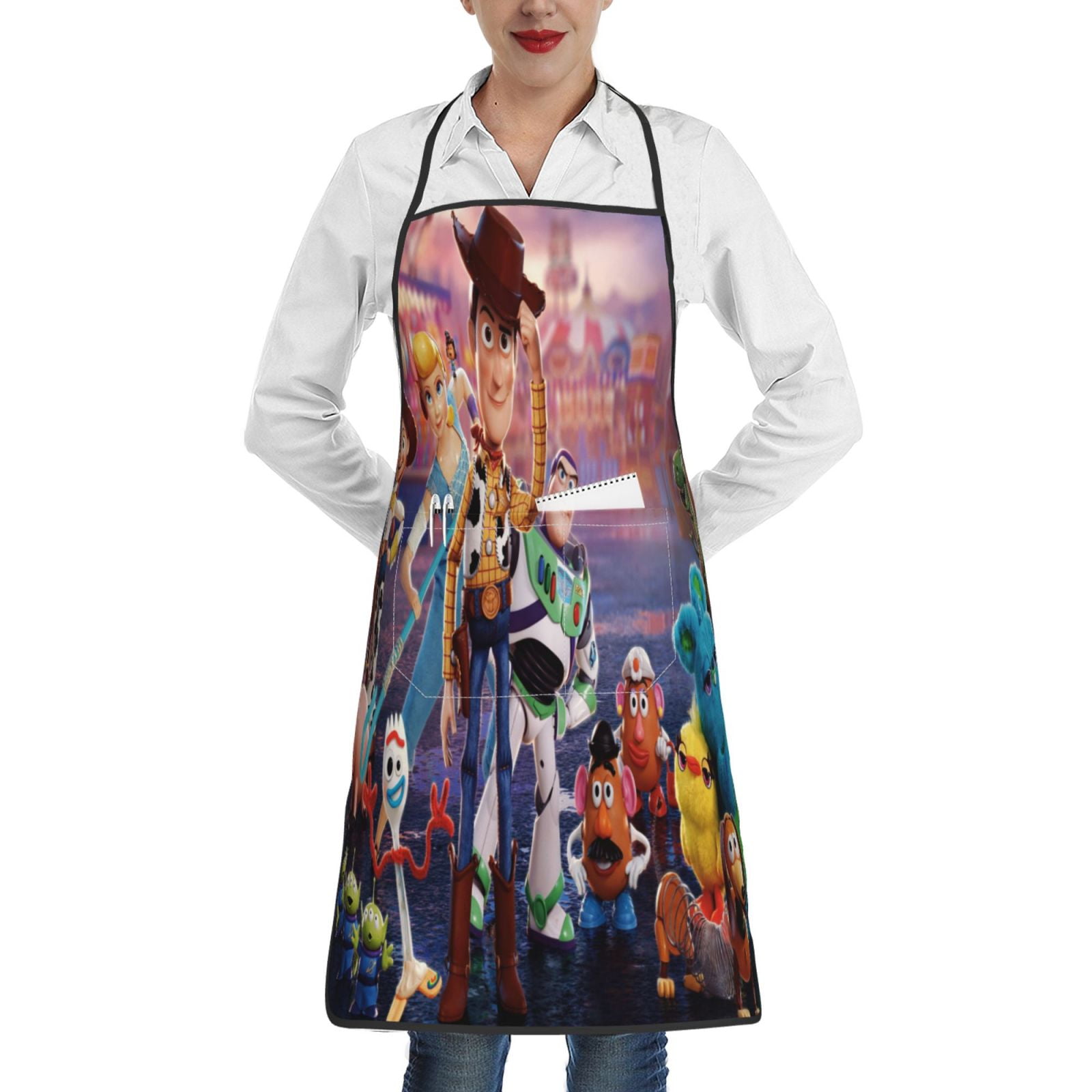 Toy Story Apron 2 Pockets Adjustable Aprons for Cooking Cleaning ...