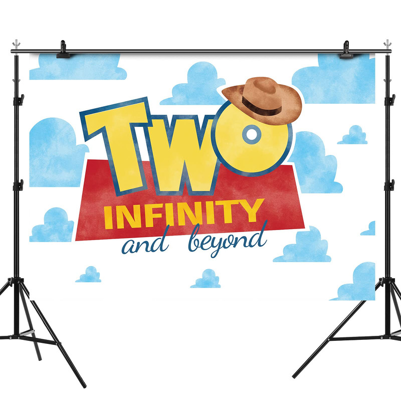 Toy Story Backdrop 2nd Birthday Hat Blue Clouds Birthday Party Supplies ...