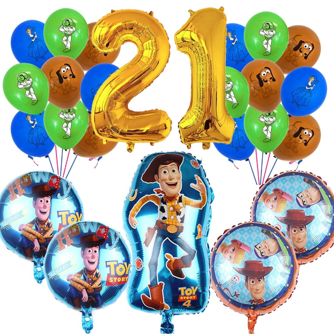 Toy Story Balloons Party Supplies 21th Big Number Decorations Decor Kit ...