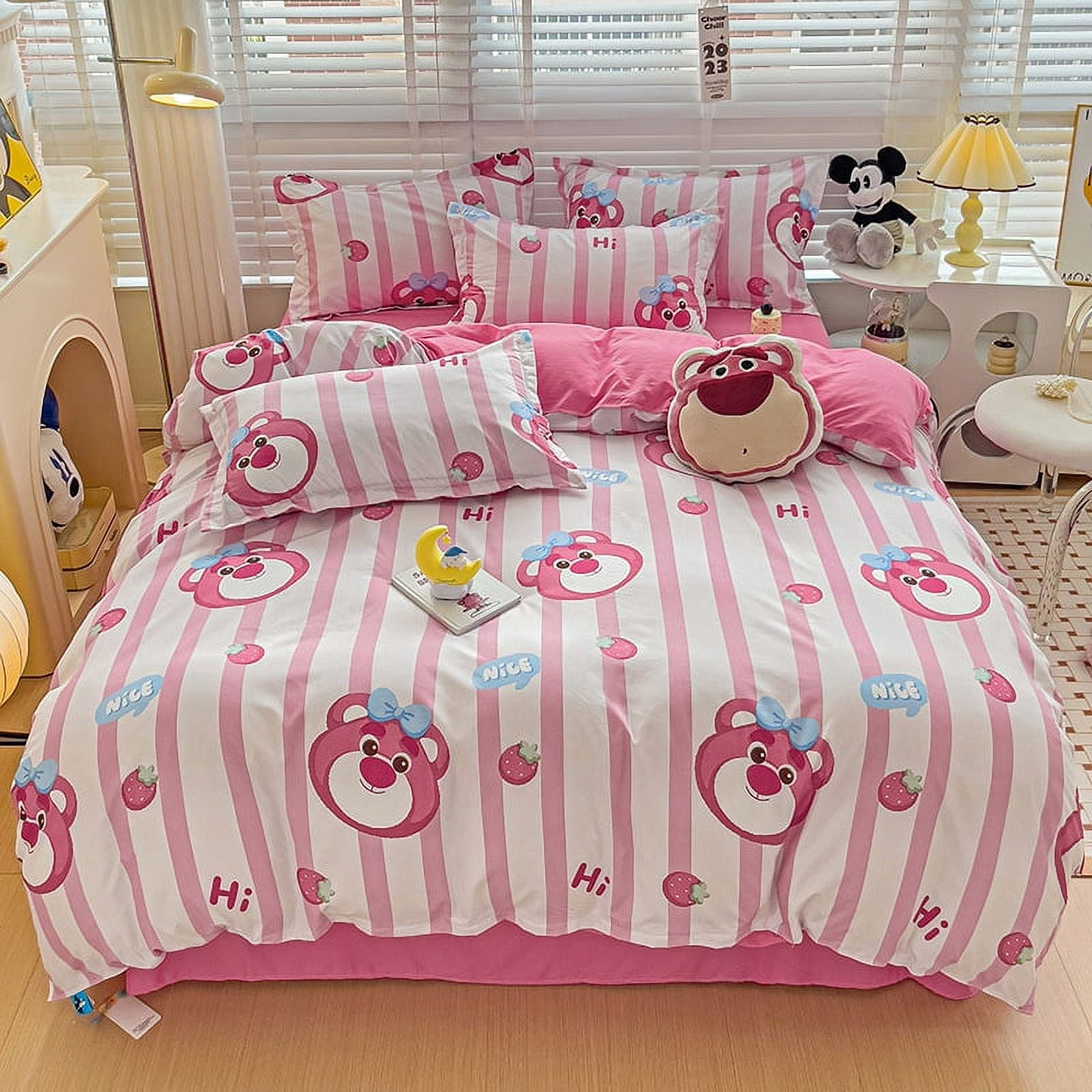 Toy Story Bear cartoon washed cotton 4-piece student dormitory bed ...