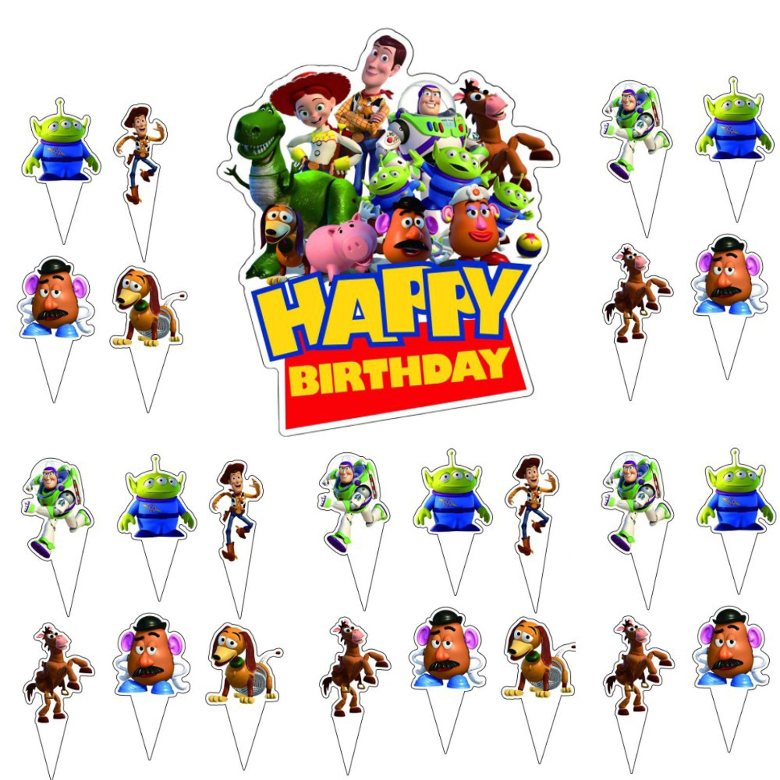 Toy Story Birthday Cake Toppers 25PC 2025 Cupcake Toppers Cake ...