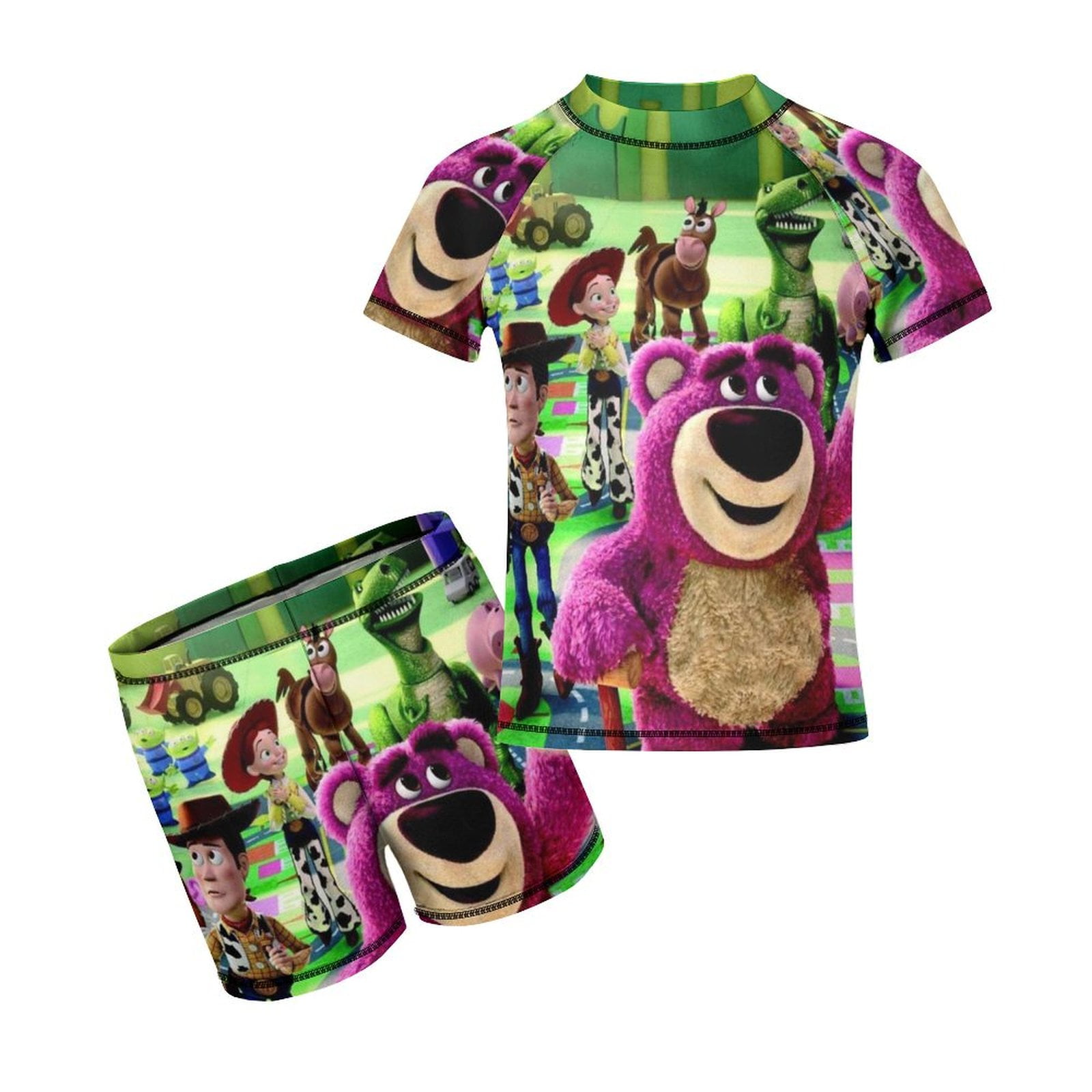 Toy Story Boys 2-Piece Swimsuit Set, Short Sleeve Rash Guard & Swim ...