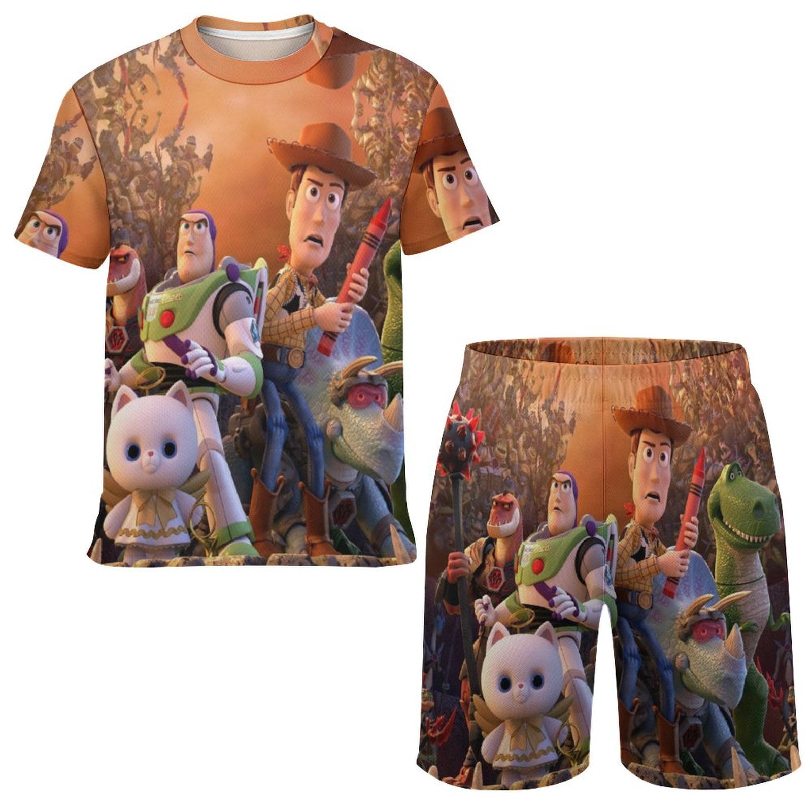 Toy Story Boys Girls Short Sleeve Mesh T-Shirt And Shorts Outfit Set ...
