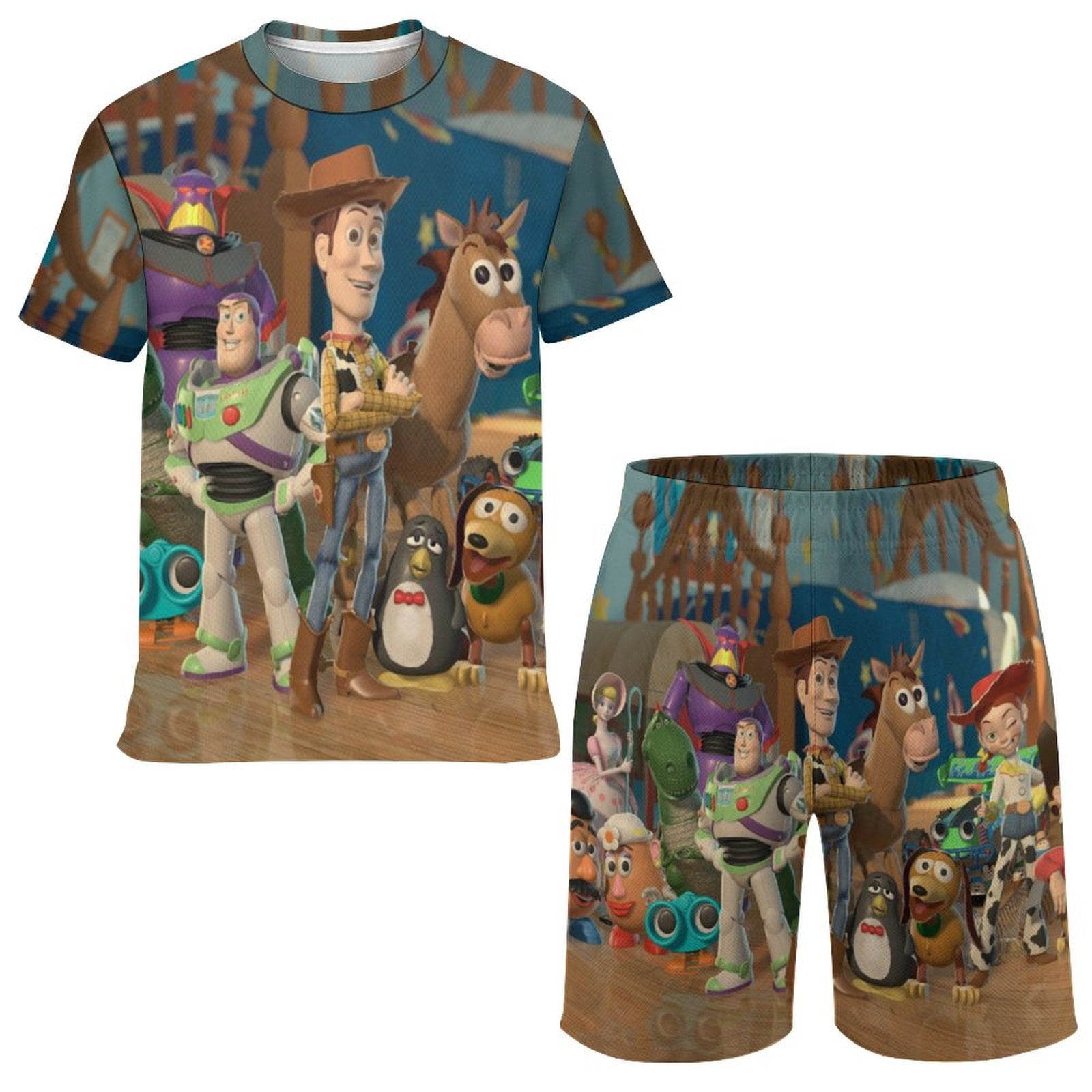 Toy Story Boys Girls Short Sleeve Mesh T-Shirt And Shorts Outfit Set ...