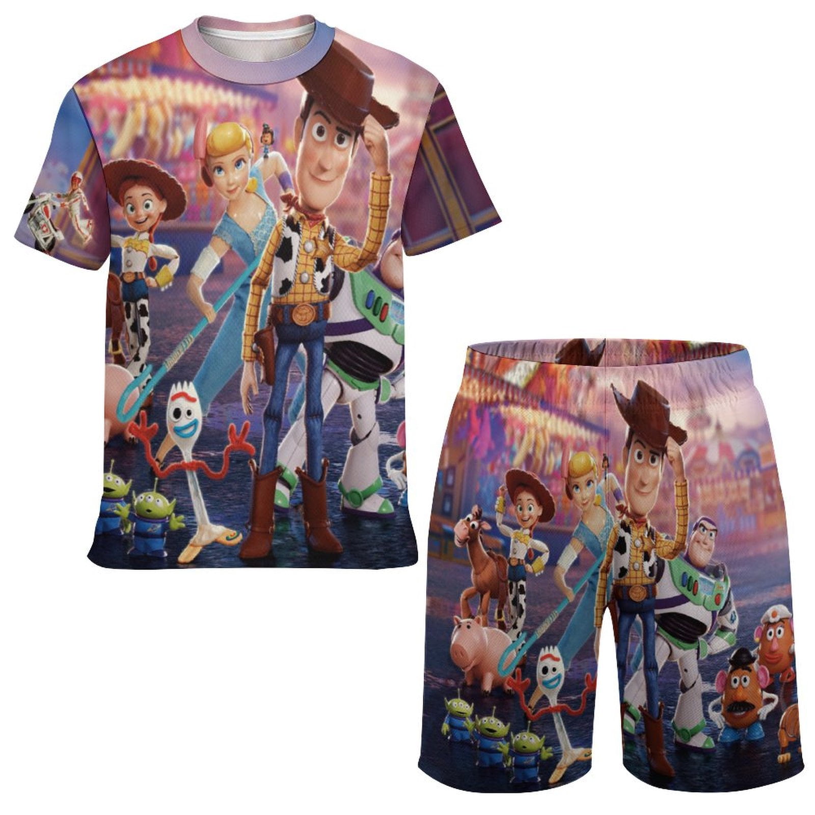 Toy Story Boys Girls Short Sleeve Mesh T-Shirt And Shorts Outfit Set ...