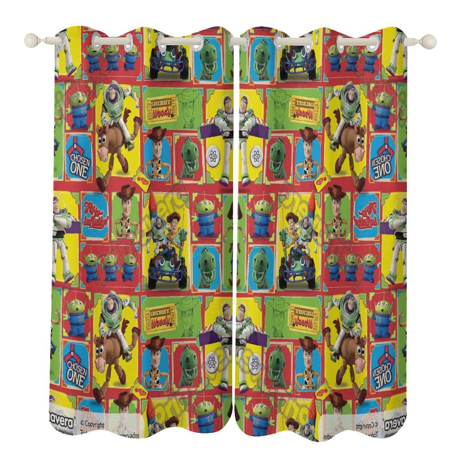 Toy Story Buzz Lightyear Woody Curtains for Kids,Cartoon BlackOut ...