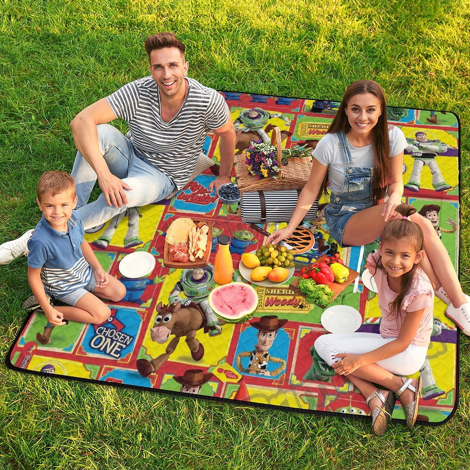 Toy Story Buzz Lightyear Woody Picnic Blankets Outdoor Blanket,78'x78 ...