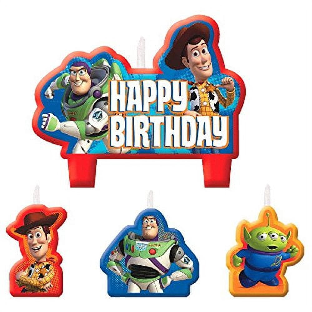 Disney Toy Story Birthday Candle Set (4 Pack) - Woody, Buzz Lightyear ...