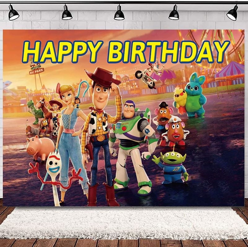 Toy Story Cartoon Theme Birthday Flag Background Banner Children's ...