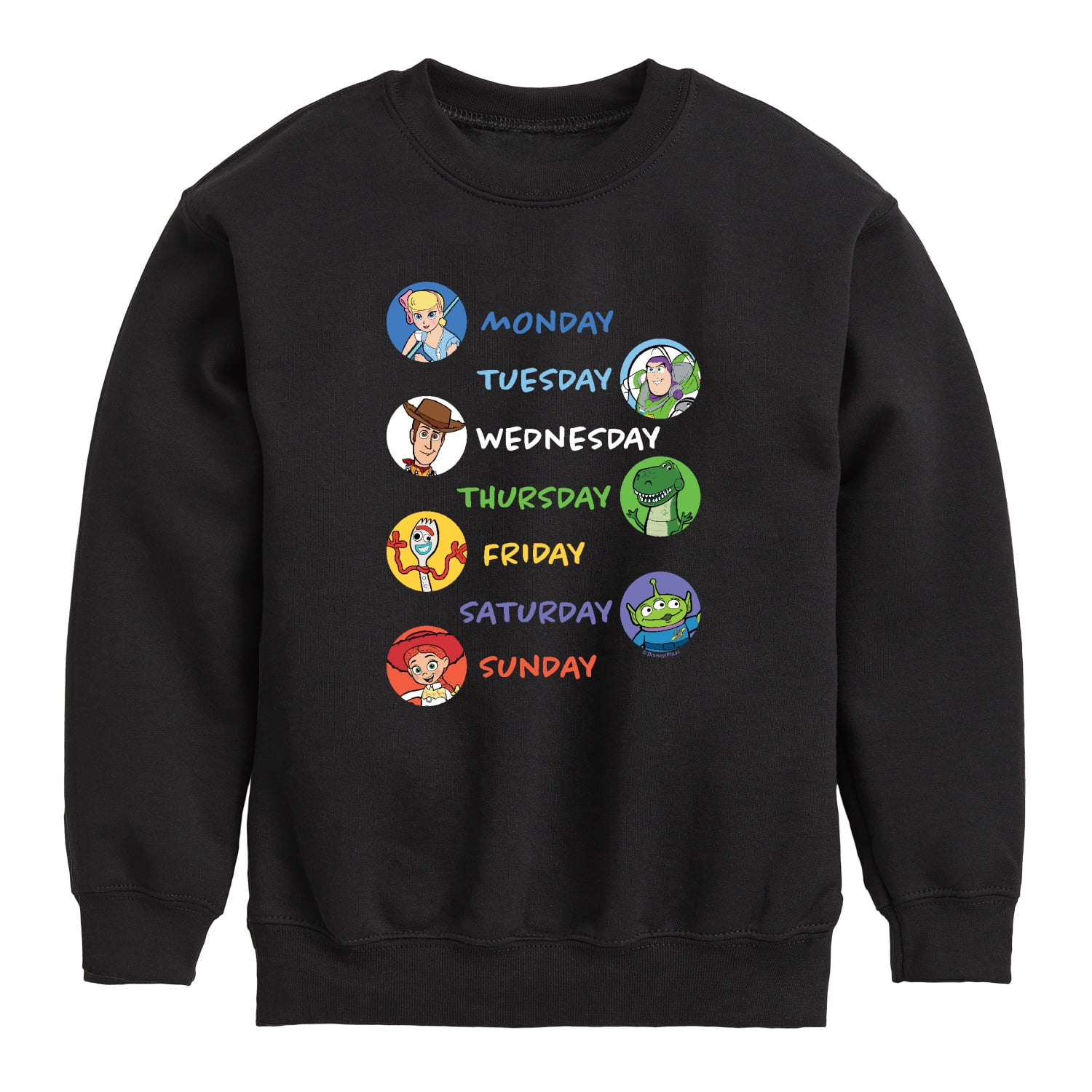 Toy Story - Days Of The Week - Toddler And Youth Crewneck Fleece ...