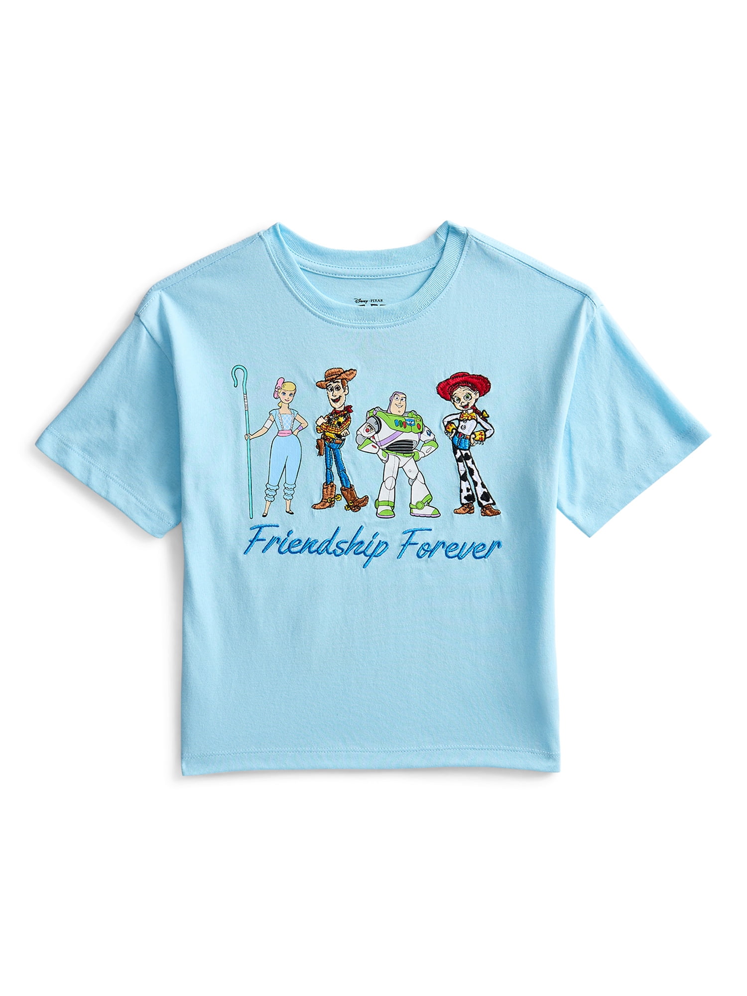 Toy Story Girls Front Back Graphic Tee with Embroidery, Sizes 4-16 ...
