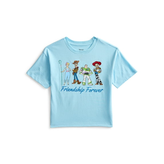Toy Story Girls Front Back Graphic Tee with Embroidery, Sizes 4-16 ...