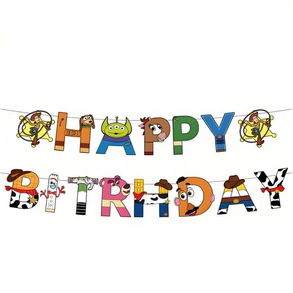 Toy Story Happy Birthday Banner Birthday Party Decorations Party Banner ...