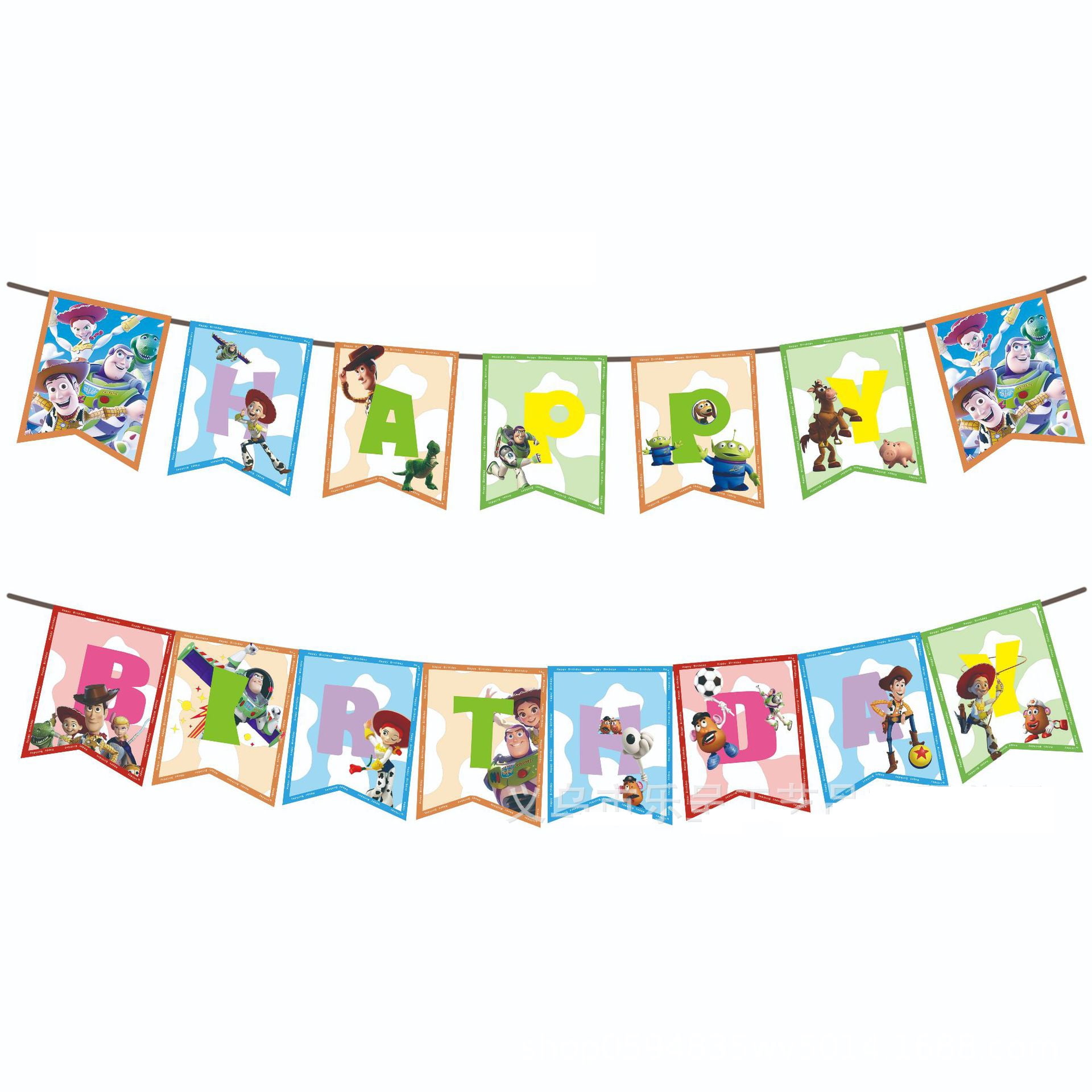 Toy Story Happy Birthday Banner Themed Party Signs for Boys Girls ...
